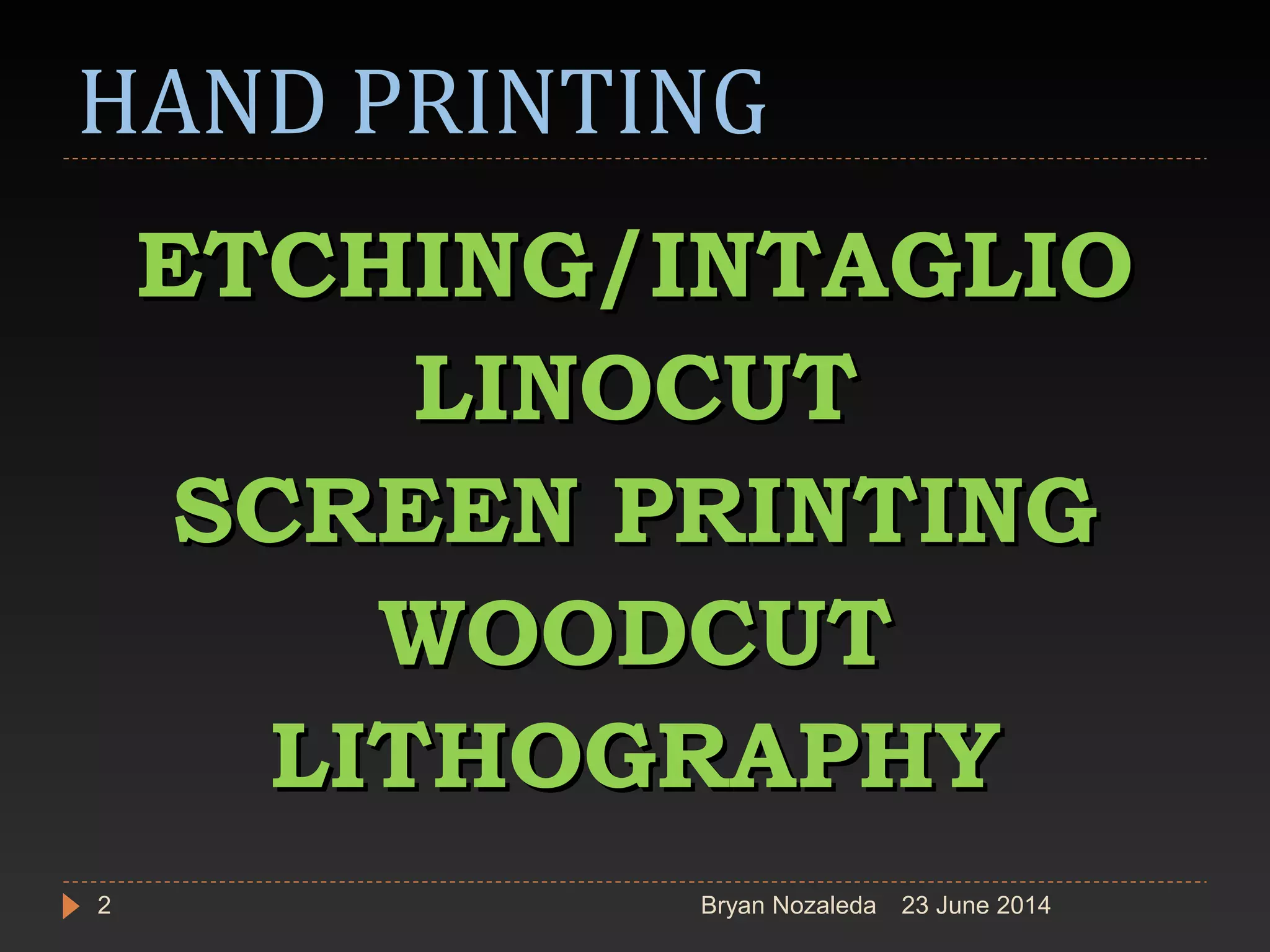 Art of Printing: Styles and Techniques | PPT