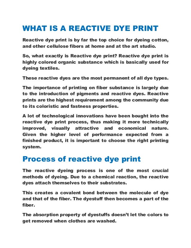 Reactive Printing