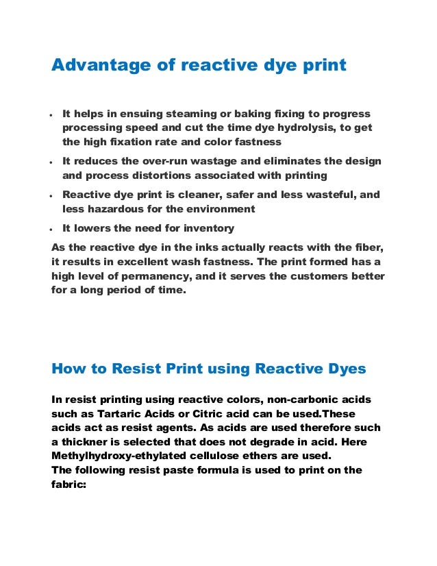 Reactive Printing