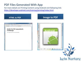 Printing photos-html-using-android | PPTX