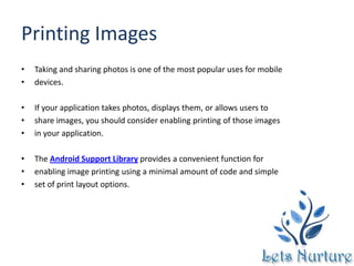 Printing photos-html-using-android | PPTX