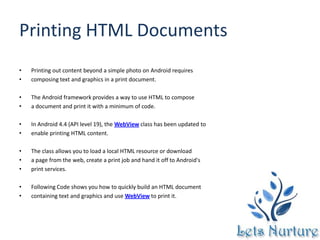 Printing photos-html-using-android | PPTX