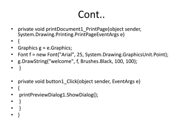 Printing and graphics (asp.net) | PPT