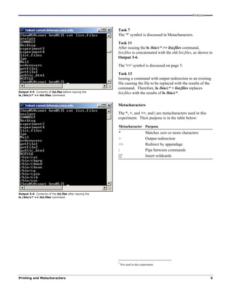 Printing and Metacharacters | PDF | Operating Systems | Computer Software and Applications