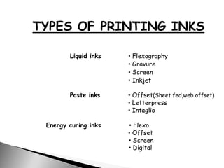 Printing inks | PPTX