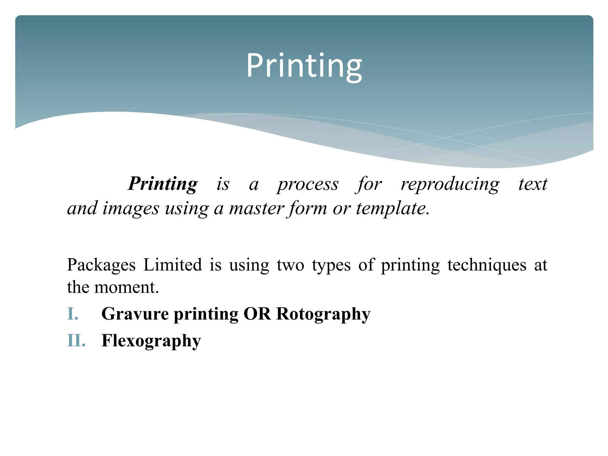 Printing, lamination & material structure | PPTX