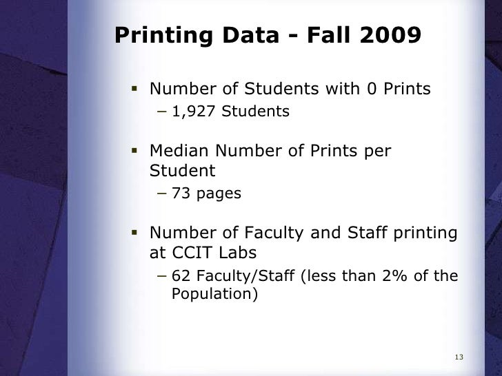 Printing policy communication