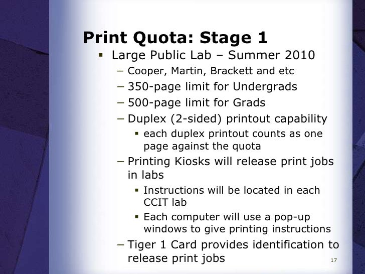 Printing policy communication