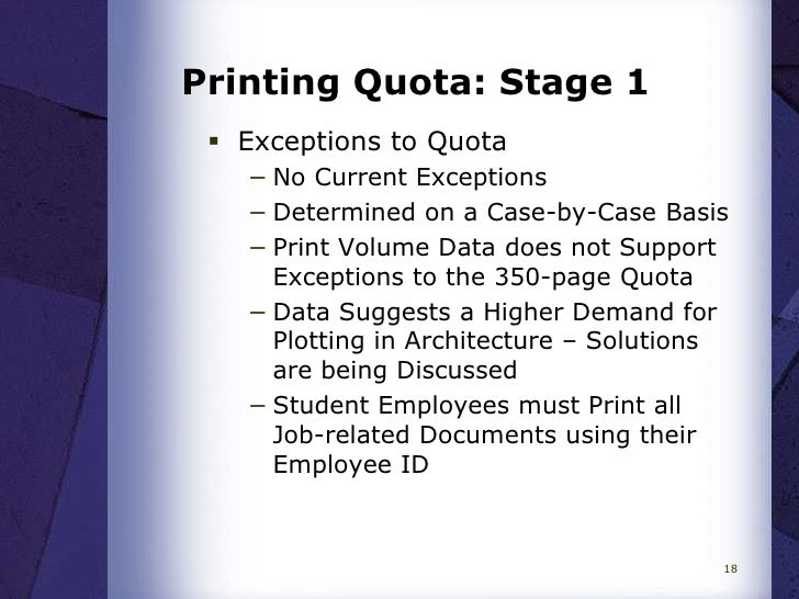 Printing policy communication