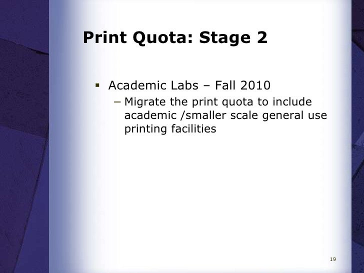 Printing policy communication