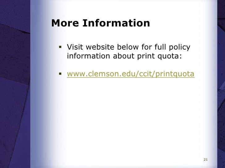 Printing policy communication