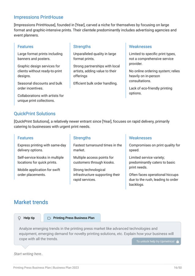 printing press business plan example.pdf | Business Accounting & Finance | Business