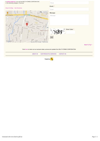 Printing services multi-forms corporation | PDF