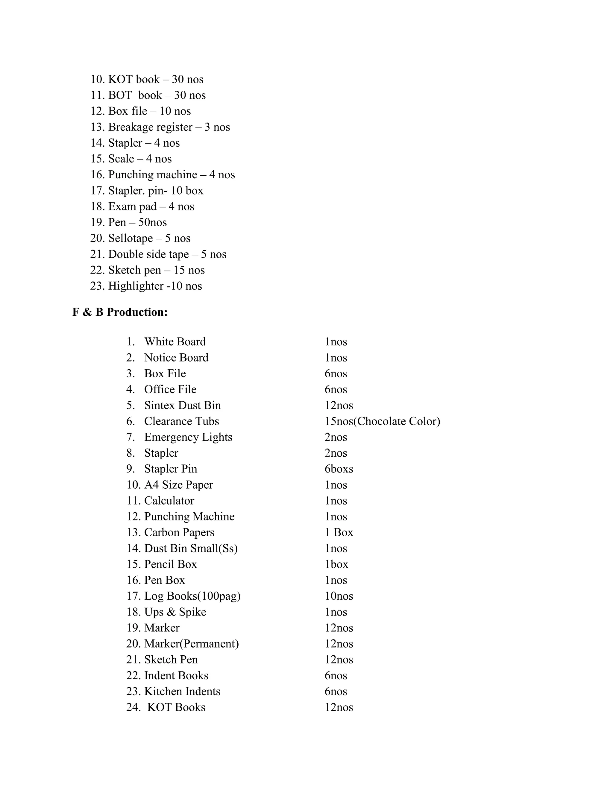 Printing & stationary | DOCX