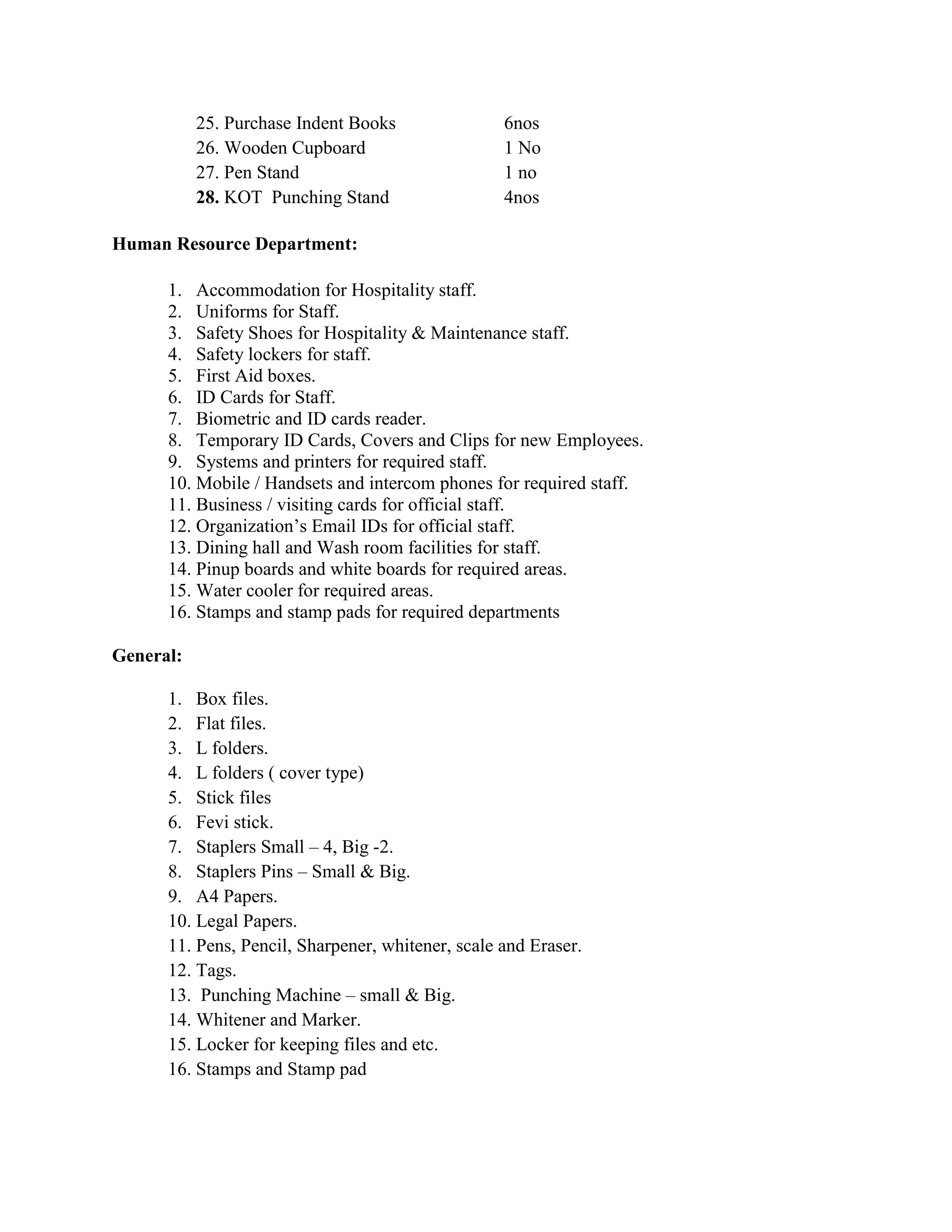 Printing & stationary | DOCX