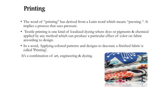 Styles of printing | PPTX | Needlework | Arts and Crafts