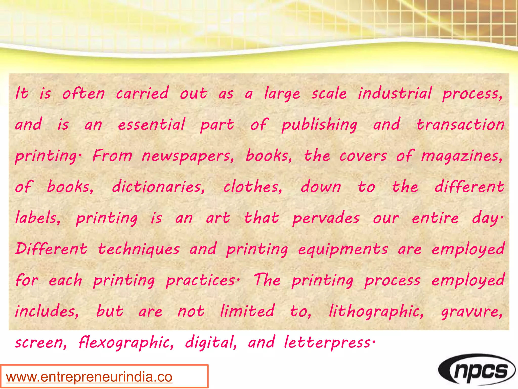 Printing Technology - How to Start a Successful Printing Press Business ...