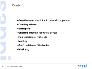 Printing technology : problems sheetfed offset | PDF