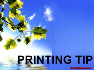 Printing tip | PPTX