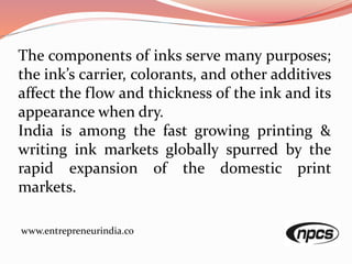 Printing and Writing Inks with Formulae and Processes | PPTX