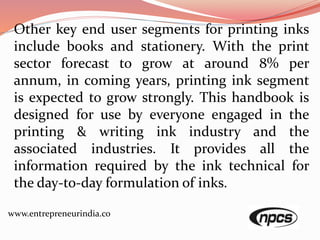 Printing and Writing Inks with Formulae and Processes | PPTX