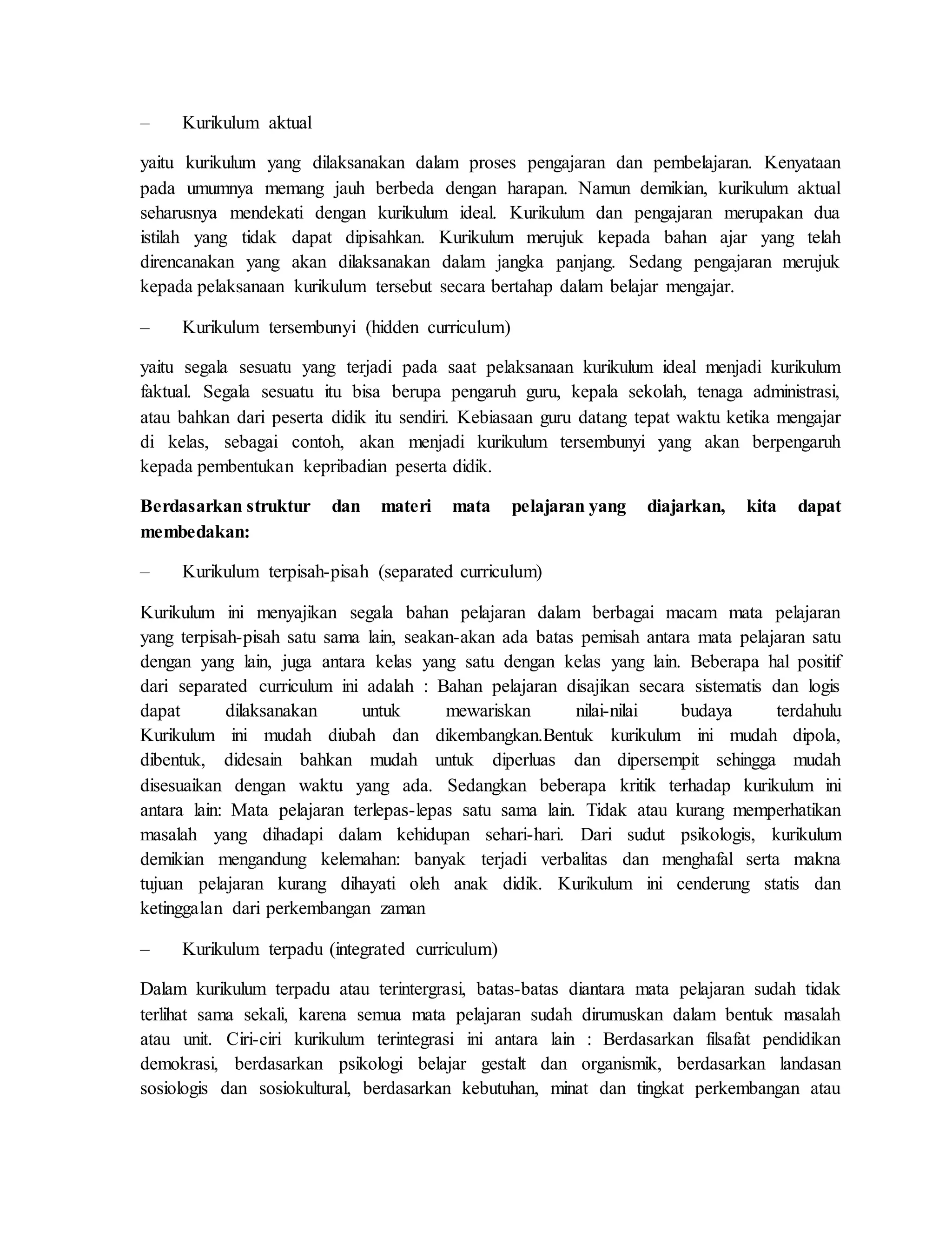 Makalah Kurikulum Pendidikan | DOCX
