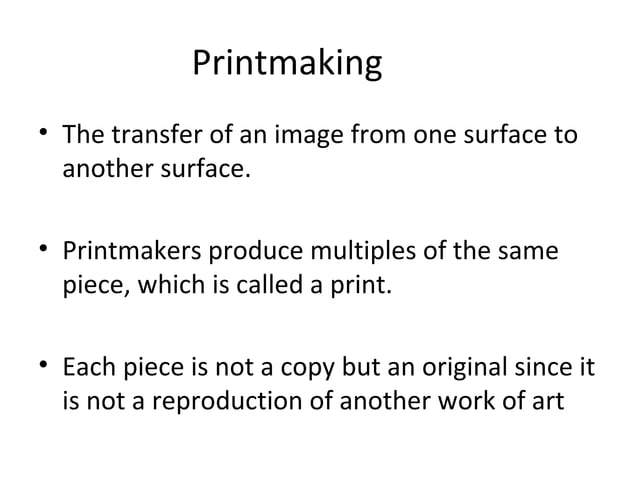 Printmaking | PPT | Drawing and Sketching | Arts and Crafts