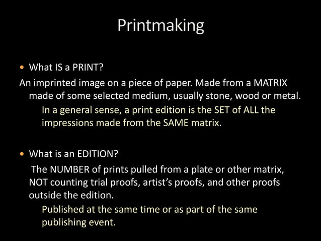 Art Appreciation: Intro to Printmaking | PPTX | Woodworking | Arts and ...