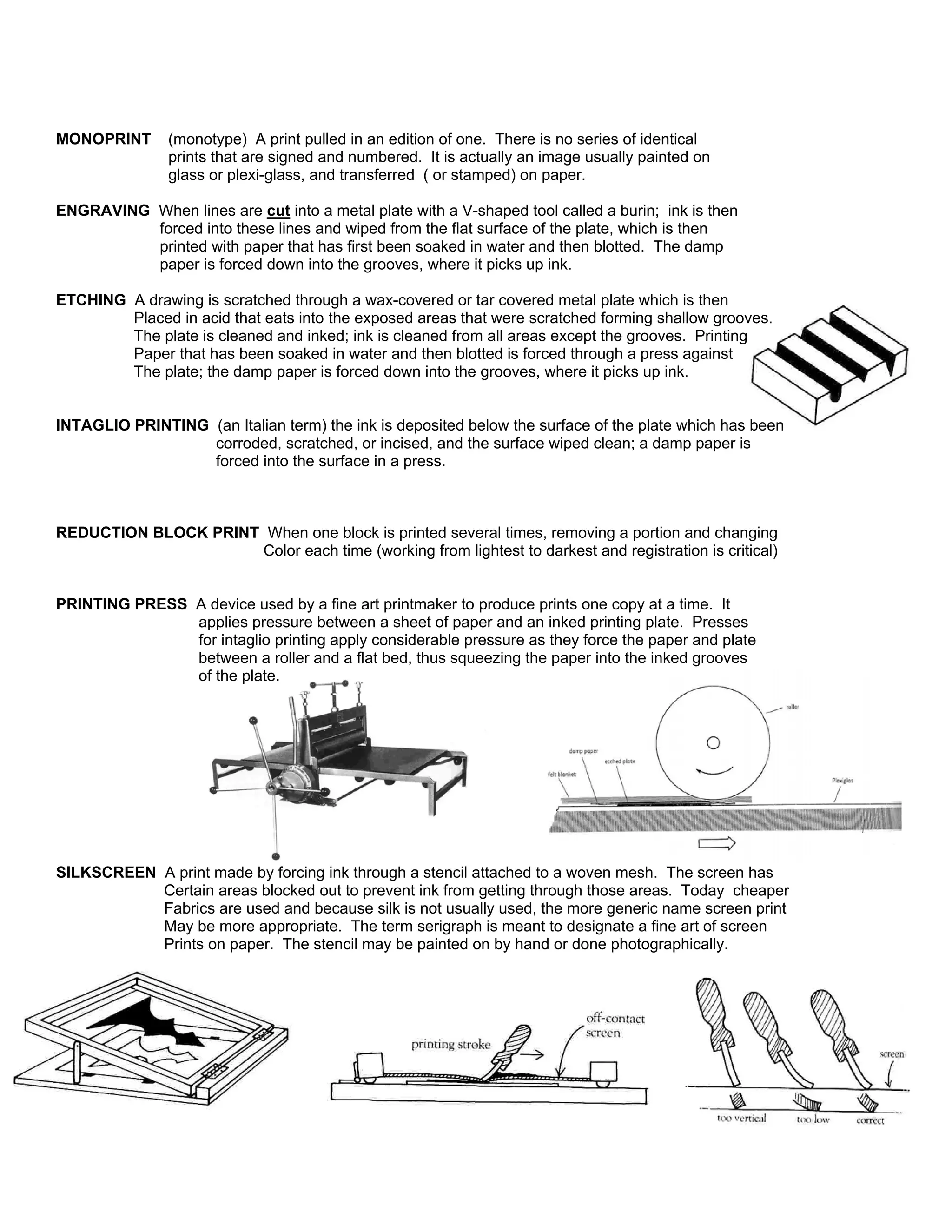Printmaking terms | PDF