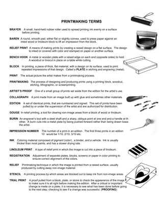 Printmaking terms | PDF