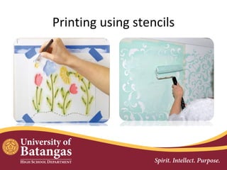 Printmaking using stencils | PPT | Arts and Crafts | Hobbies & Interests