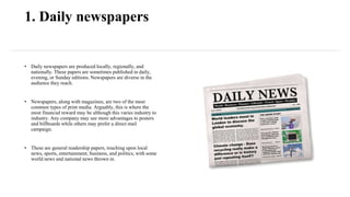 print media industry and its importance in day to today life | PPTX