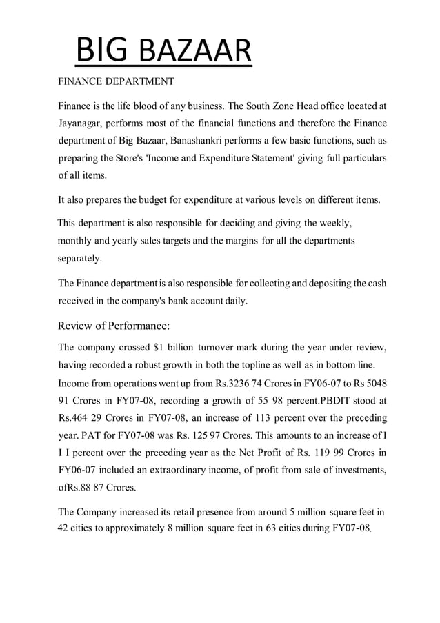 BIG BAZZAR | PDF