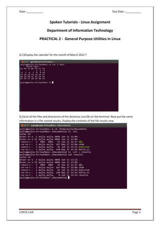 basic linux command (questions) | PDF