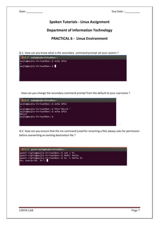 basic linux command (questions) | PDF