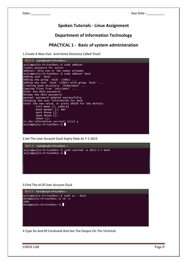 Basic Linux Command Questions Pdf Operating Systems Computer