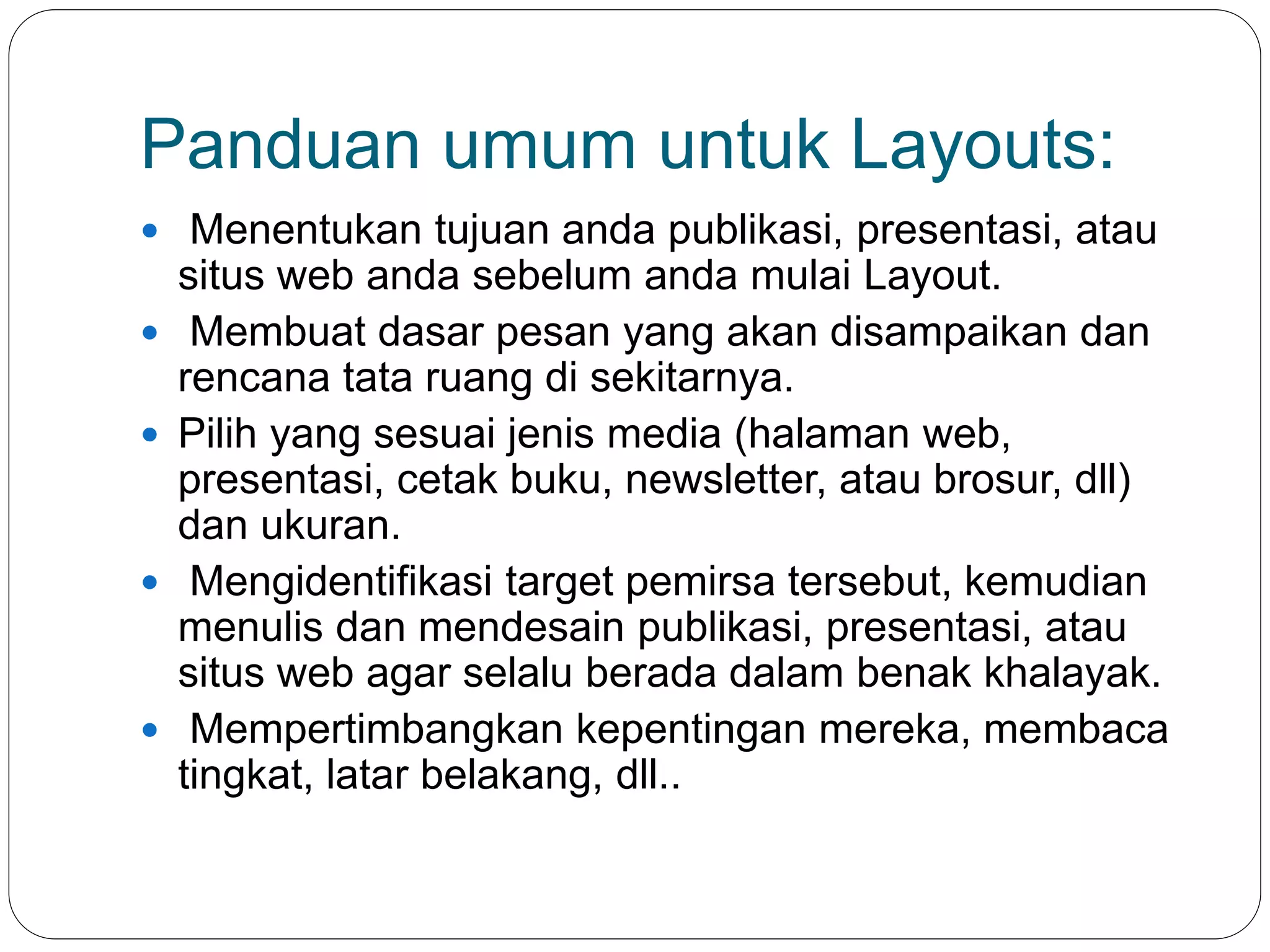 tata letak / layout LABORATORIUM | PPTX