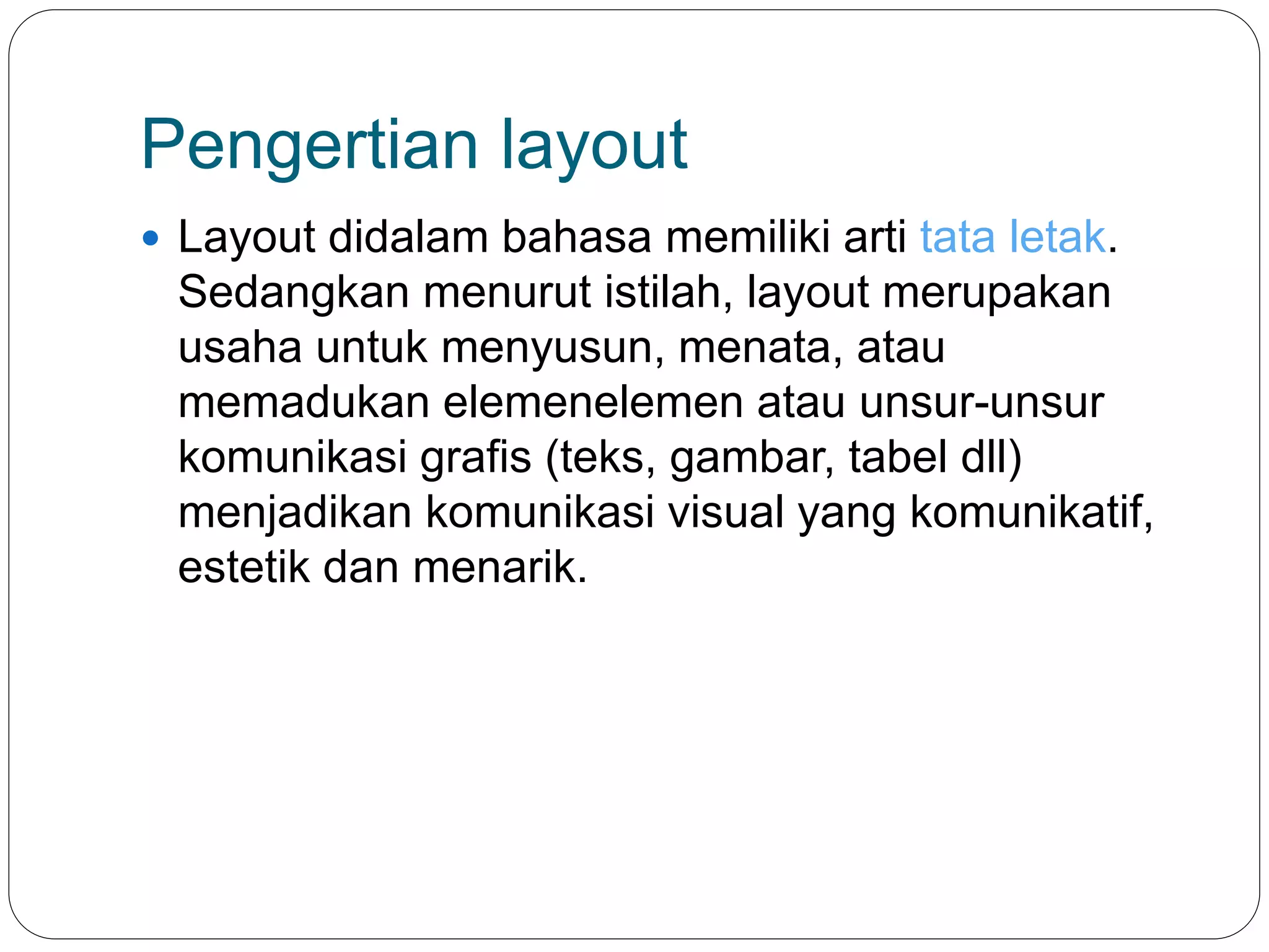 tata letak / layout LABORATORIUM | PPTX