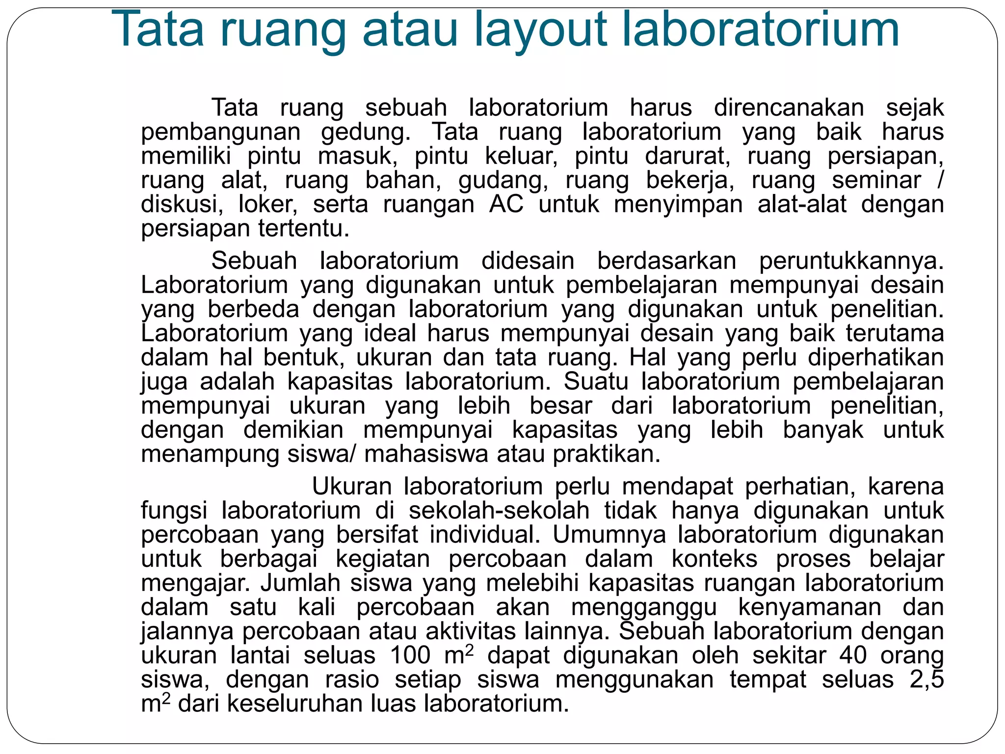 tata letak / layout LABORATORIUM | PPTX
