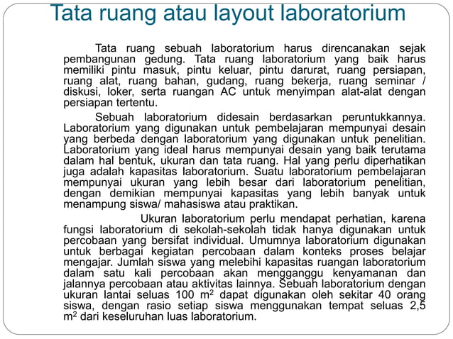 tata letak / layout LABORATORIUM | PPTX