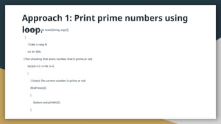 Print prime numbers in a range in different mathotods.pptx