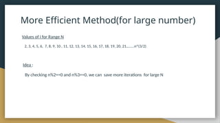 Print prime numbers in a range in different mathotods.pptx