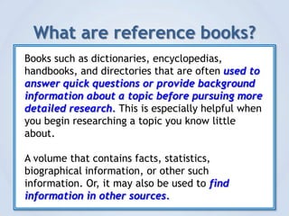 Understanding Print Reference Resources | PPSX