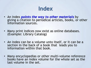 Understanding Print Reference Resources | PPSX