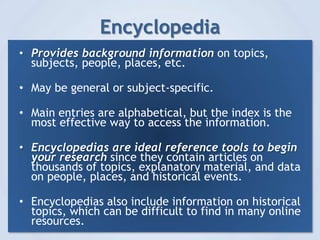 Understanding Print Reference Resources | PPSX