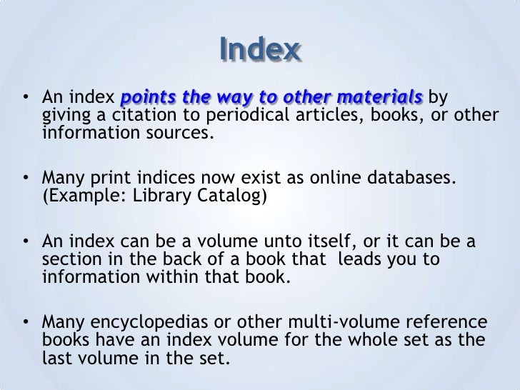 Understanding Print Reference Resources