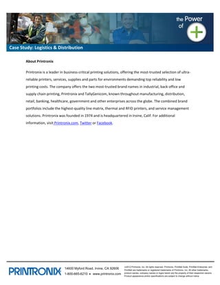Printronix line matrix printing case studies | PDF