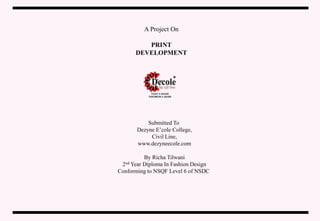 Richa Tilwani ,Fashion Design Student NSQF Level -6 | PDF