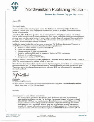 Print Scans: NPH This We Believe Bulletin Copy Master & Letter | PDF
