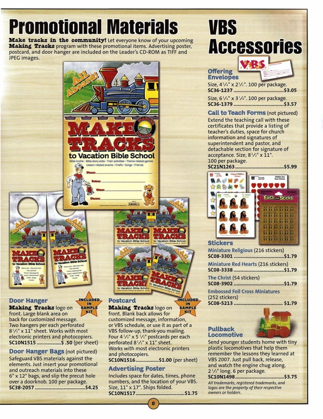 Print Scans: VBS Brochure Making Tracks | PDF
